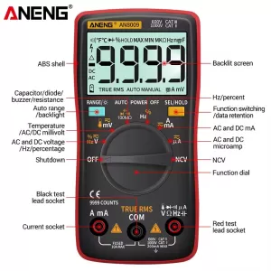 ANENG ST180 Clamp Multimeter 4000 Counts AC and DC Voltage Multimeter ...