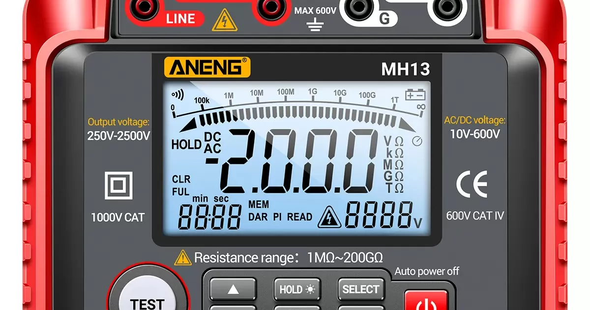 ANENG MH13 OHM Megohmmeter Multimeter Tester 2000 Count | ANENG ...