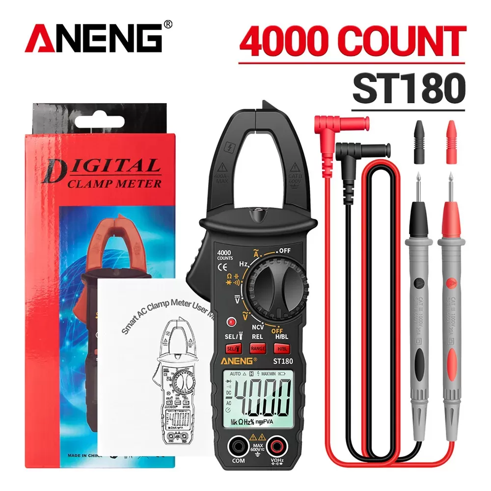 ANENG ST180 Clamp Multimeter 4000 Counts AC and DC Voltage Multimeter ...
