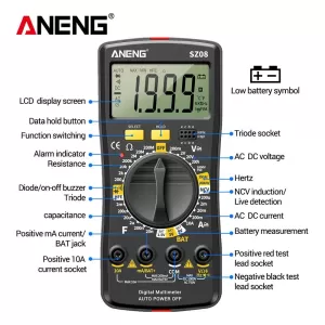 ANENG A3005 Pen Multimeter AC/DC Voltage Ohm Tester 4000 Counts ...