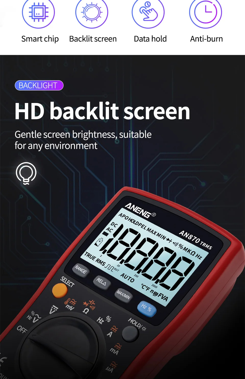 Aneng AN870 Multimeter Tested manual PDF